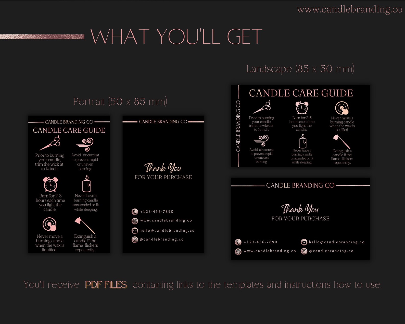 Candle Label Business Bundle Rose Gold Luxury Templates | Candle ...