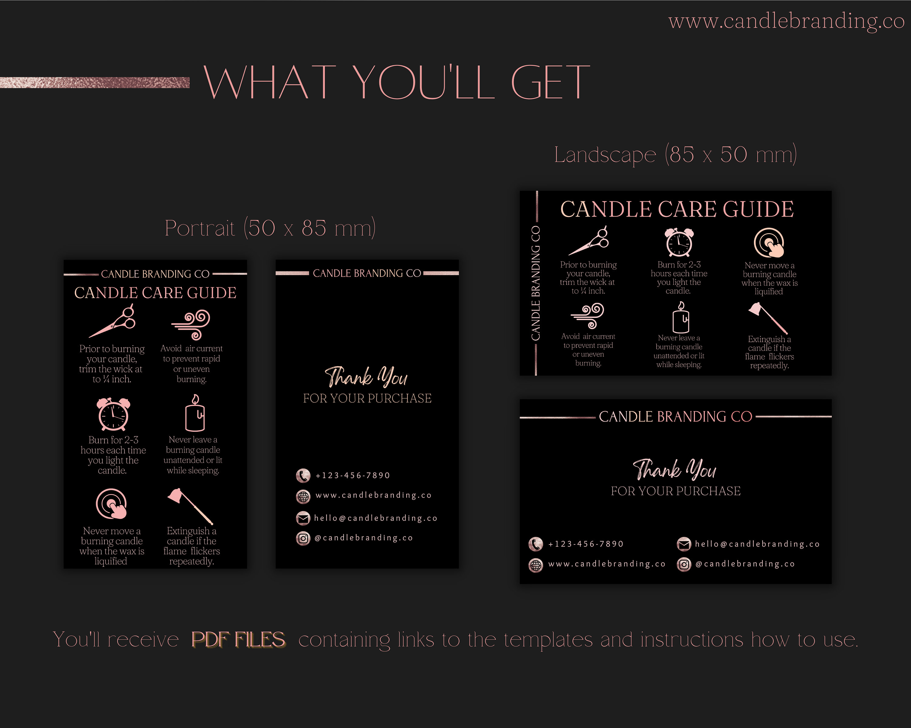 Candle Label Business Bundle Rose Gold Luxury Templates | Candle ...