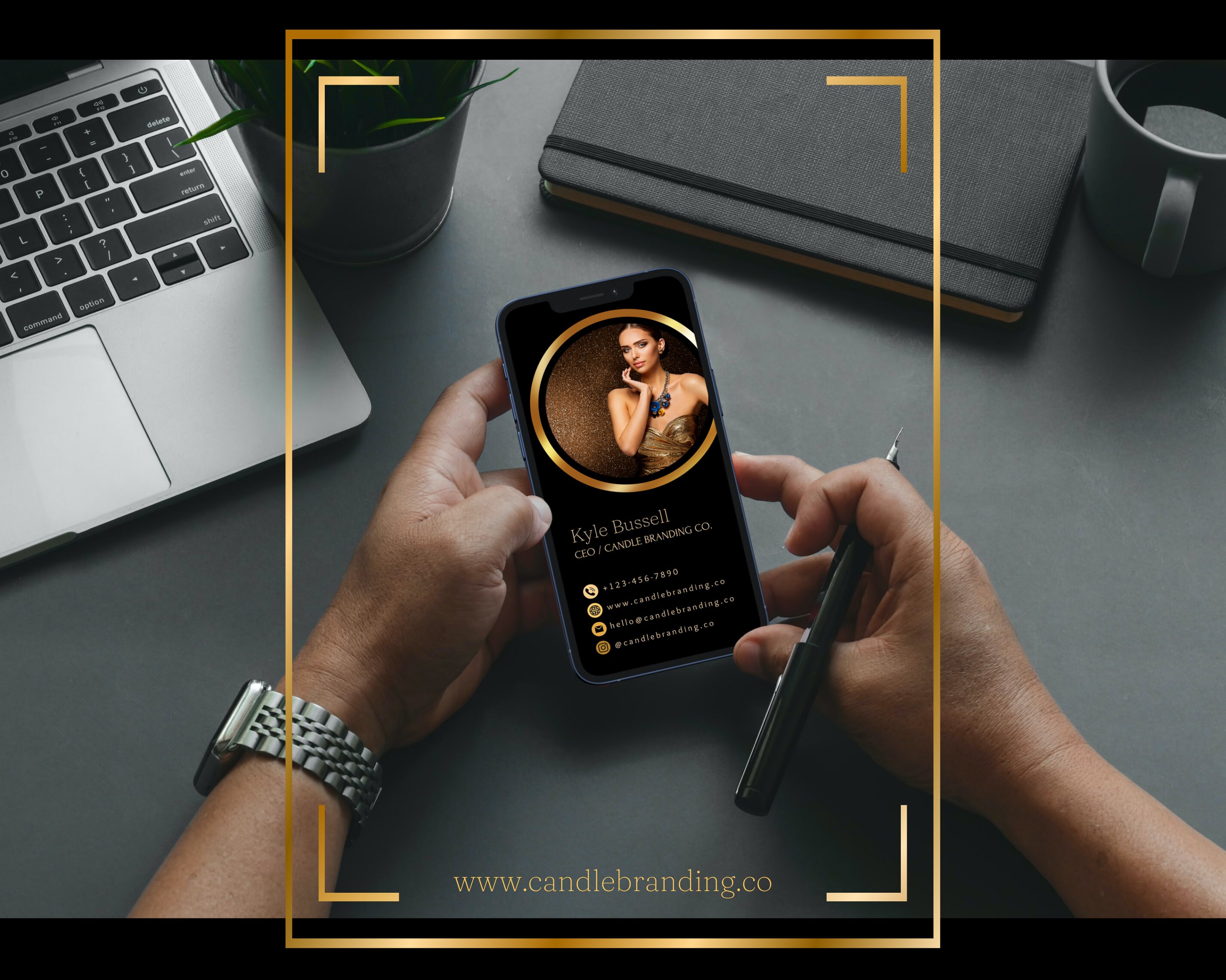 Luxury Digital Business Card Template | Editable Digital Business Card ...