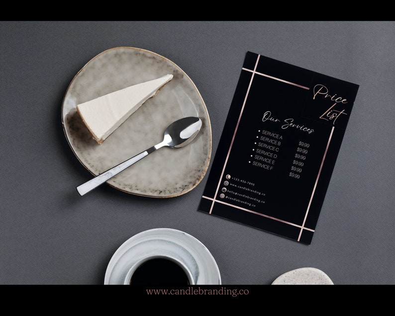 Rose Gold Price List | Price List Template | Price List Flyer | Price ...