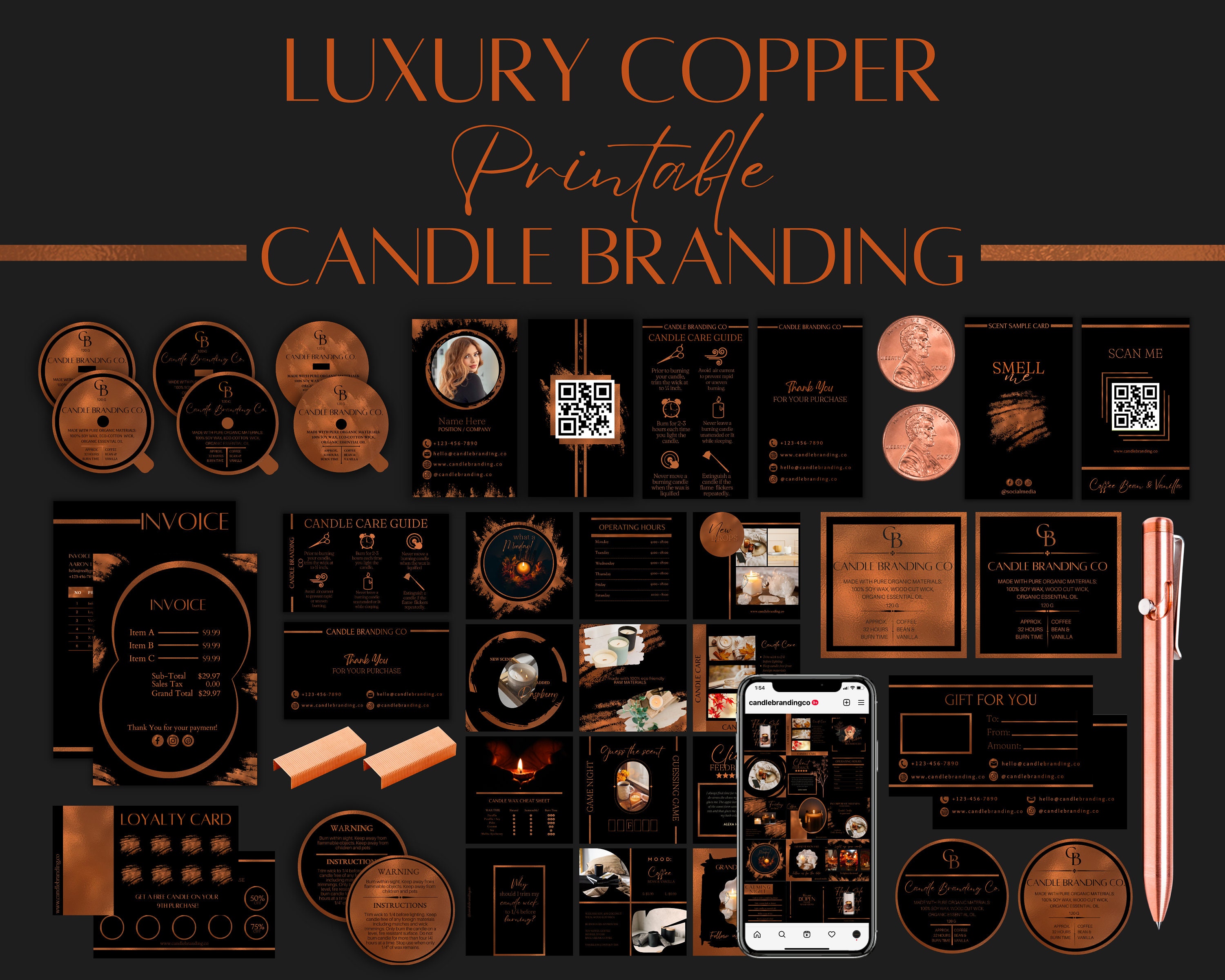 Candle Business Branding Bundle, Candle Branding Package, Candle Bundle ...
