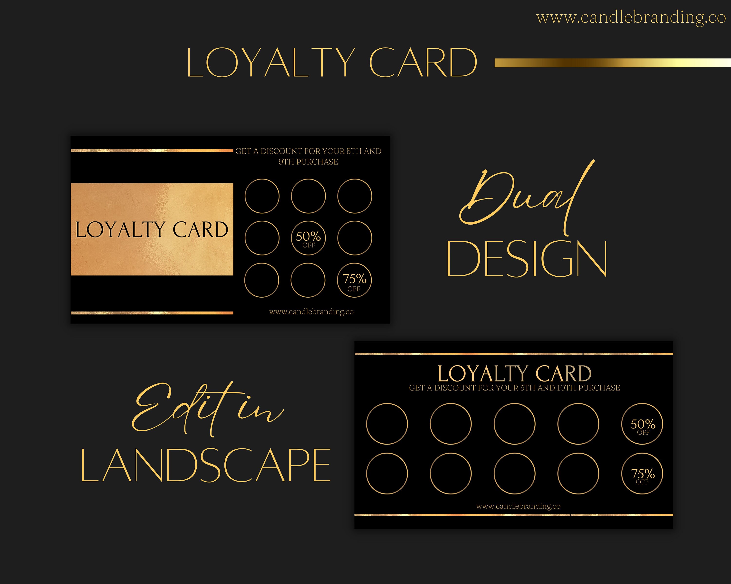 Luxury Loyalty Card Gift Card Template | Printable Loyalty Card | Gift ...