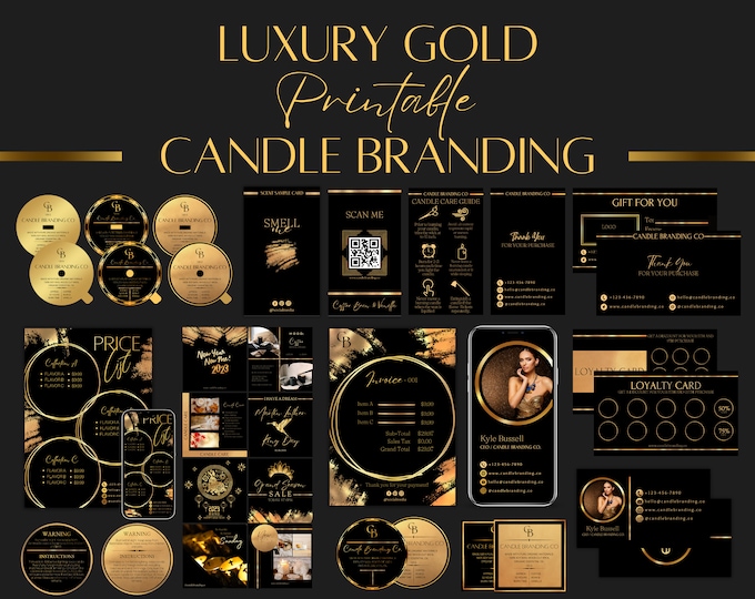 Luxury Candle Branding Templates Candle Business Branding Kit Candle ...