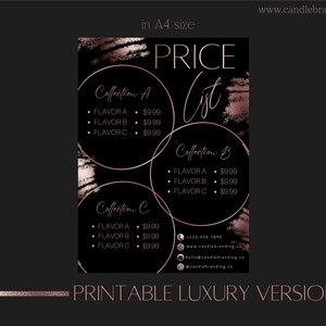 Rose Gold Price List | Price List Template | Price List Flyer | Price ...