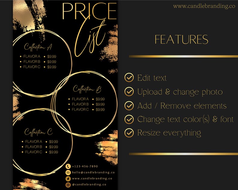 Editable Price List Template | Luxury Price List Template | Price Guide ...