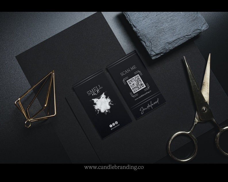 Minimalist Candle Scent Sample Card Template | Smell Sample Card ...