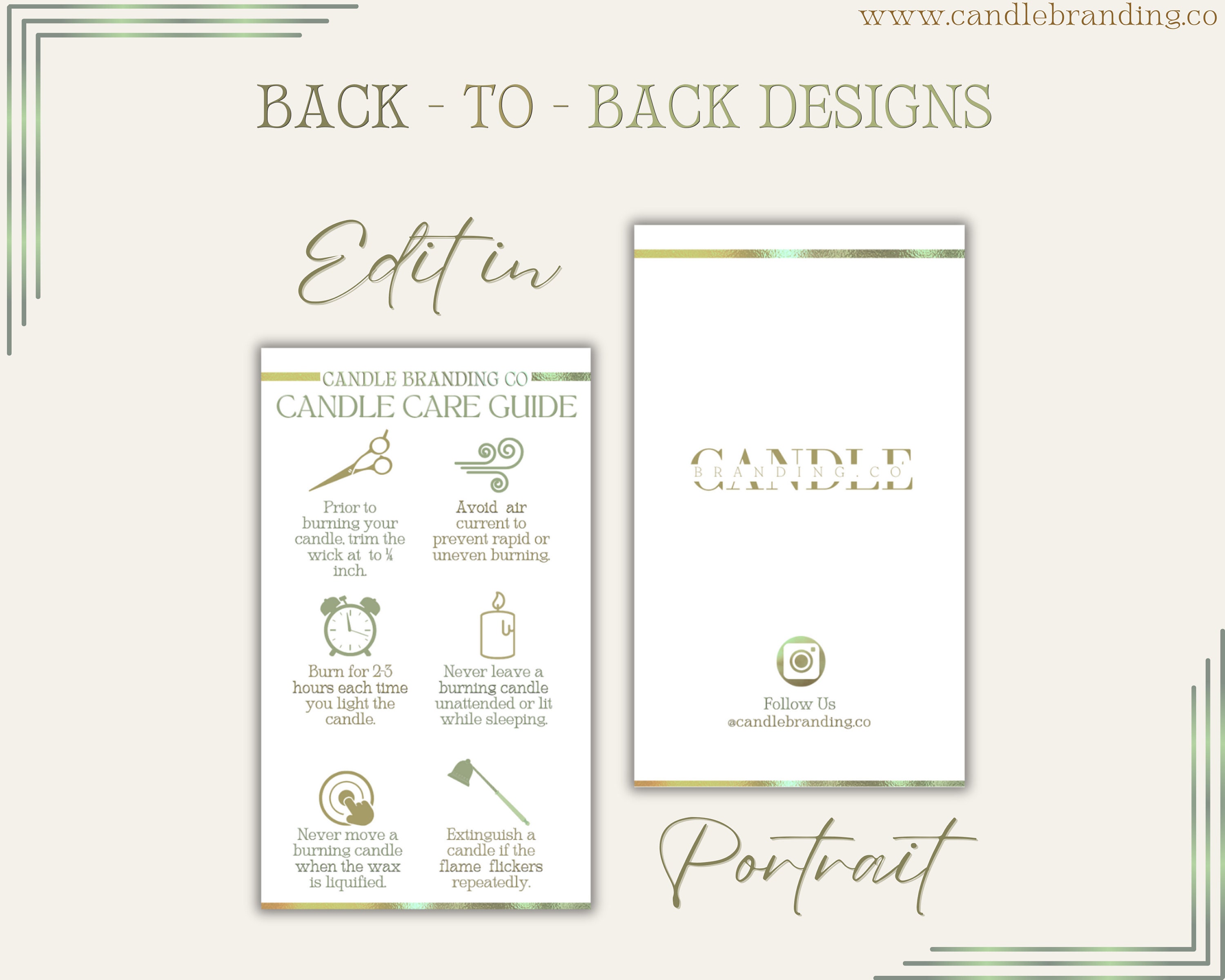 Editable Candle Care Card, Printable Candle Care Card, Candle Guide ...