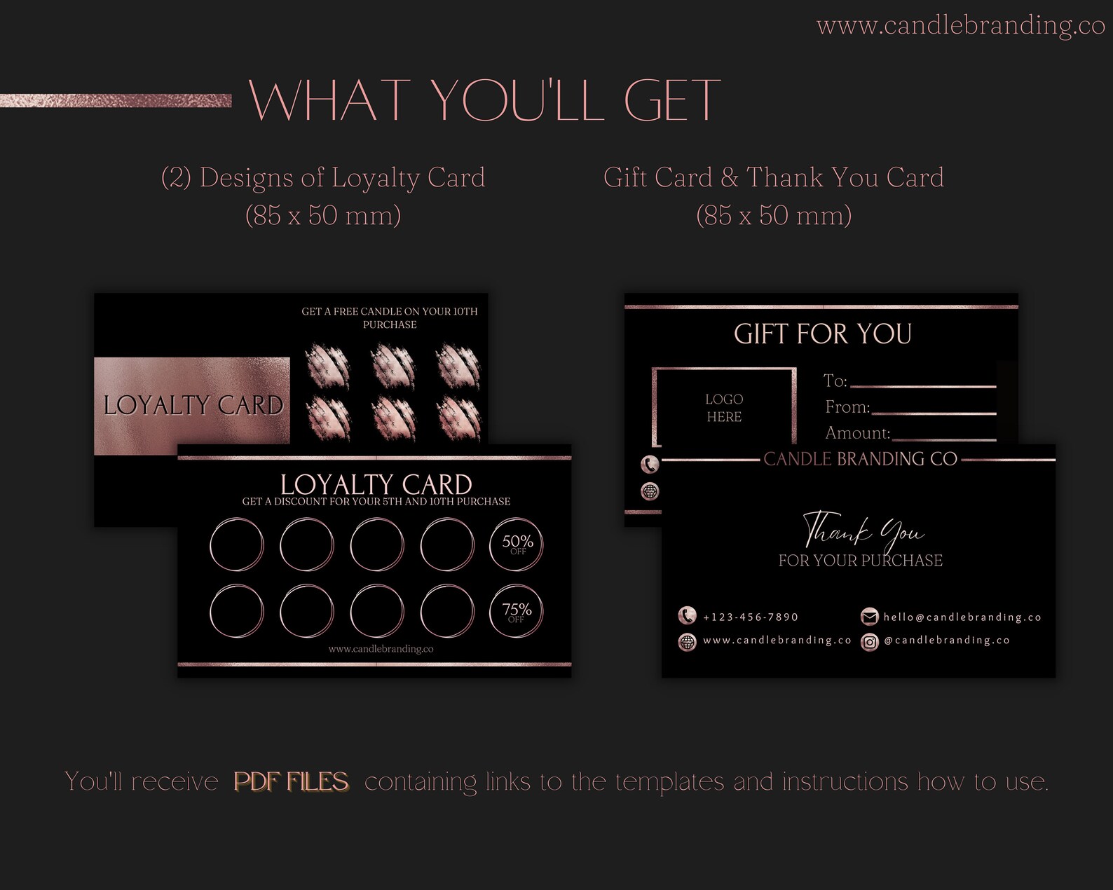 Candle Label Business Bundle Rose Gold Luxury Templates | Candle ...