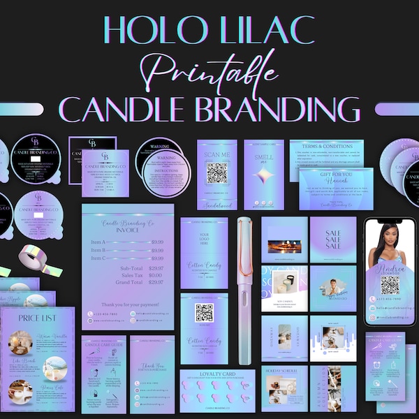 Luxury Candle Branding Templates Candle Business Branding Kit Candle ...