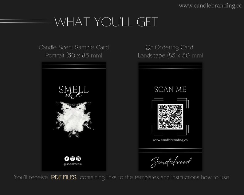Minimalist Candle Scent Sample Card Template | Smell Sample Card ...