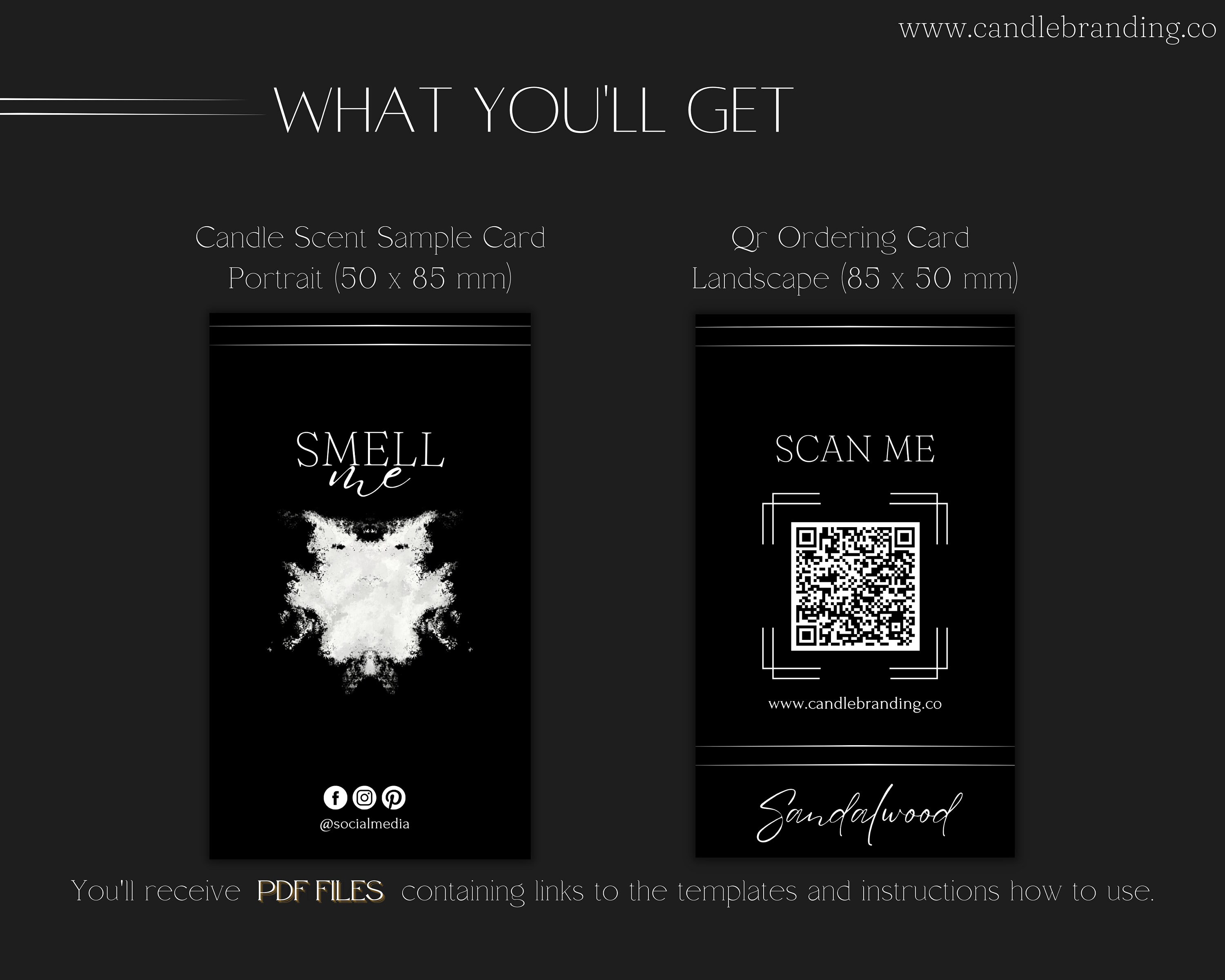 Minimalist Candle Scent Sample Card Template | Smell Sample Card ...