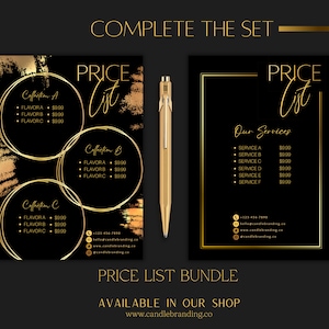 Luxury Price List Minimalist Template | Editable Price Sign ...