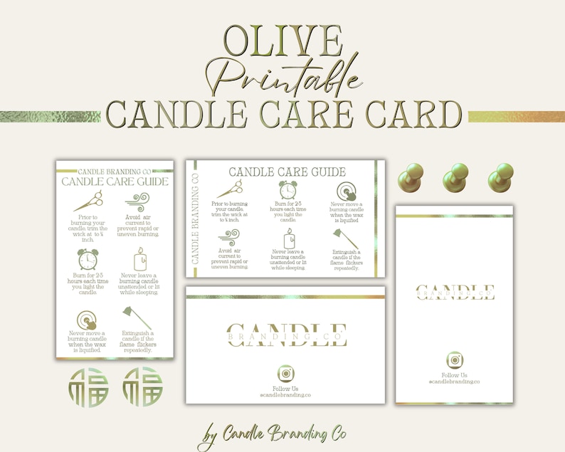 Editable Candle Care Card, Printable Candle Care Card, Candle Guide ...