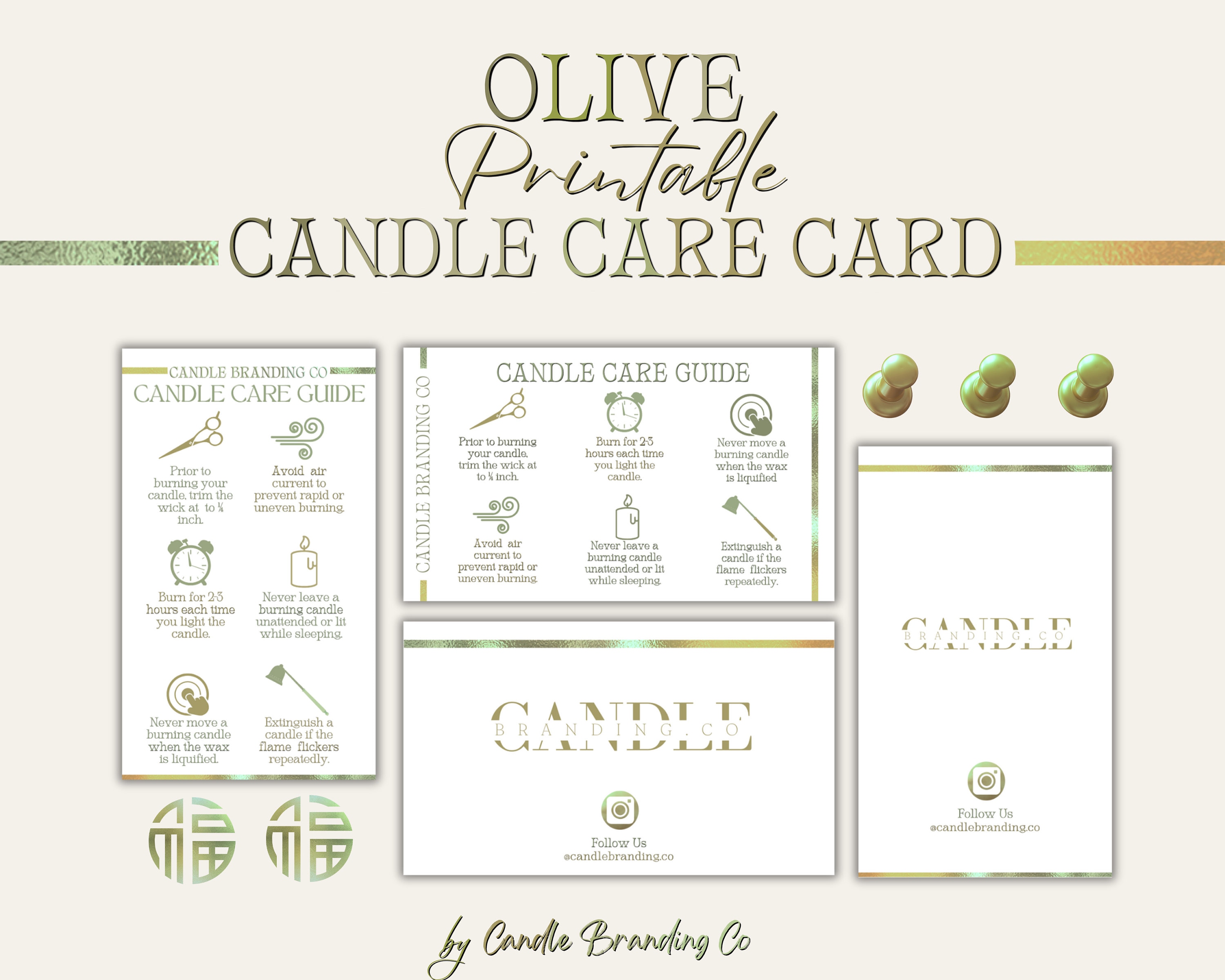 Editable Candle Care Card, Printable Candle Care Card, Candle Guide ...