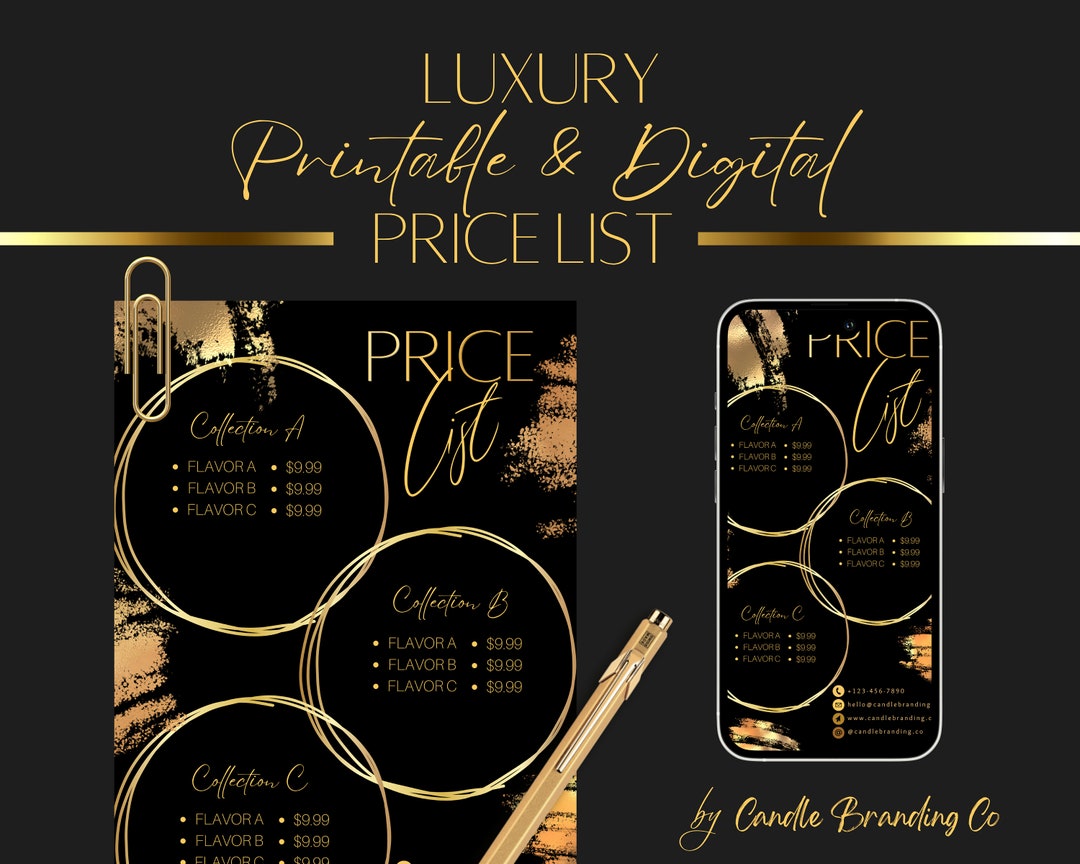 Price List Template Editable | Price Guide | Price Sign | Price Sheet ...