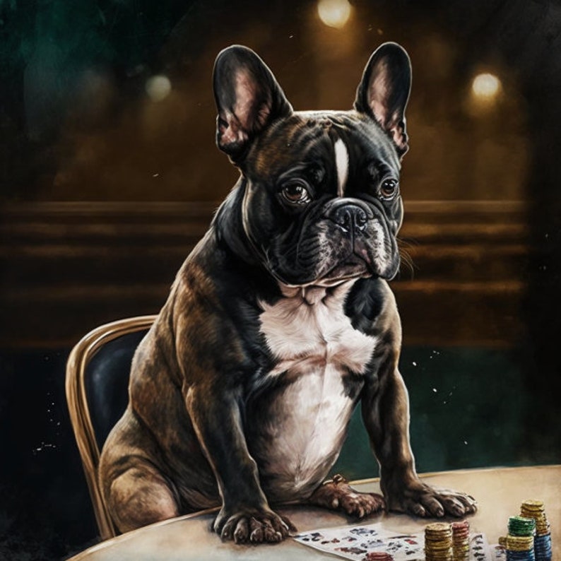 Frenchie Playing Cards Clip Art Digital Art - Etsy