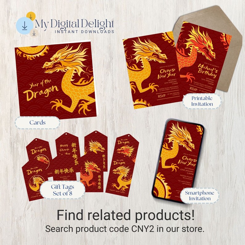 Chinese New Year Invitation, Lunar New Year Invitation, INSTANT ...