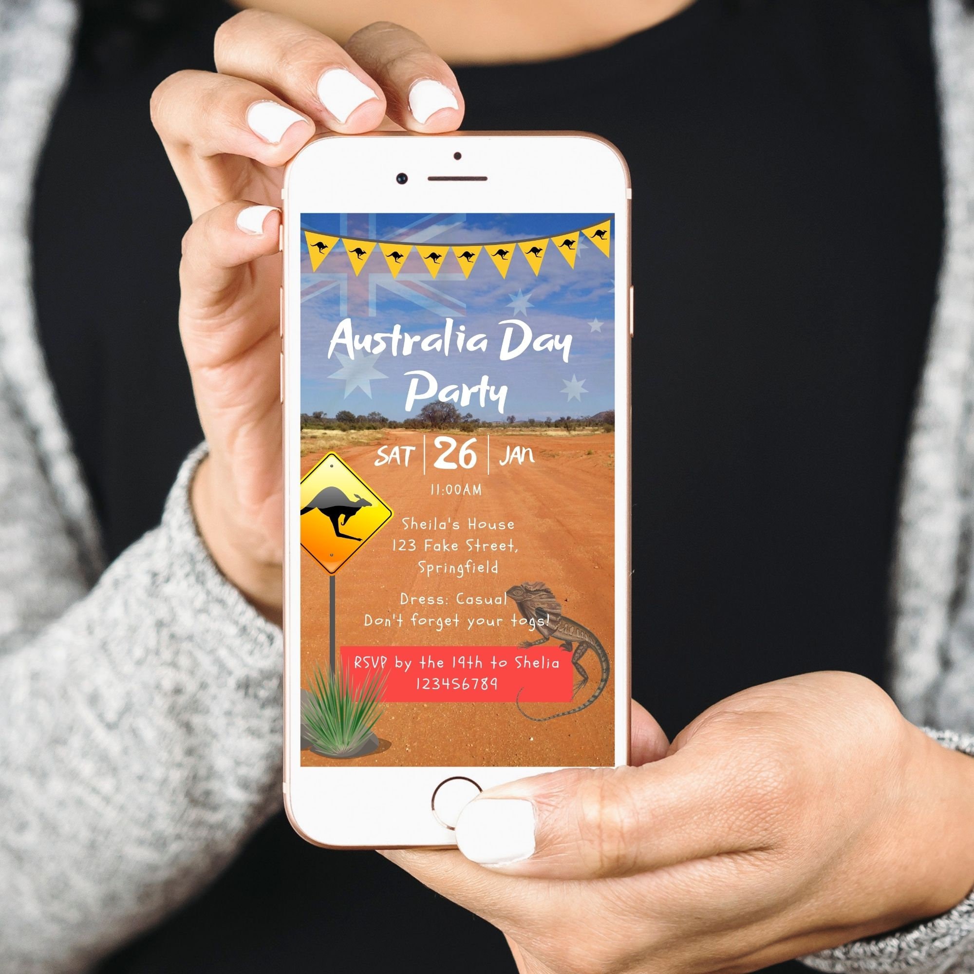 Digital Australia Day Invitation, Australia Day Evite, Custom Party ...