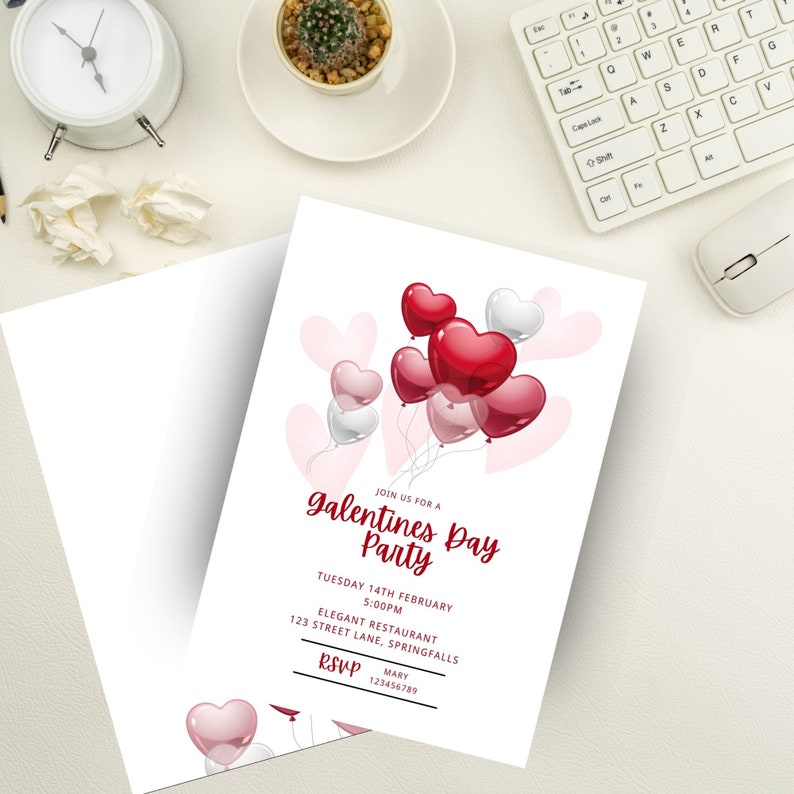 Editable Galantine's Day Party Invitation, Valentines Day Invite Card ...