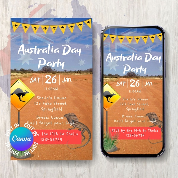 Australia Invitation - Etsy