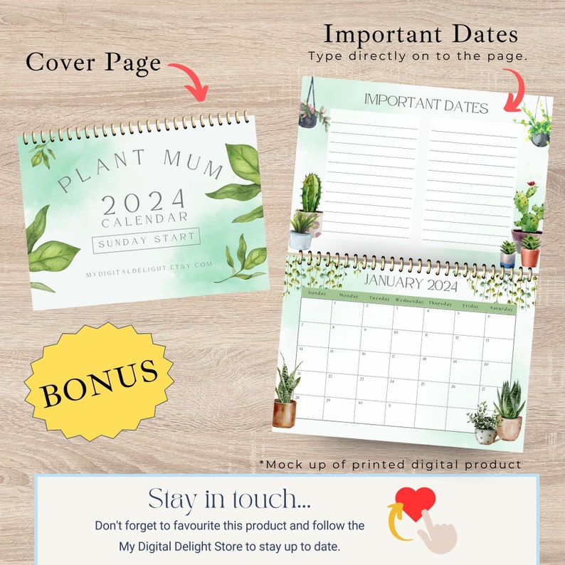 Editable 2024 Calendar Bundle, Digital Year Calendar, Printable ...