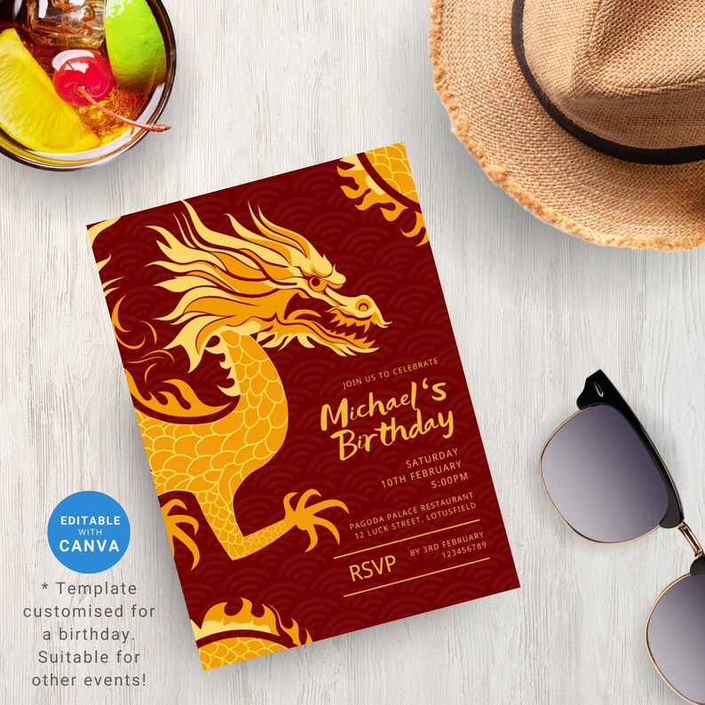 Chinese New Year Invitation, Lunar New Year Invitation, INSTANT ...