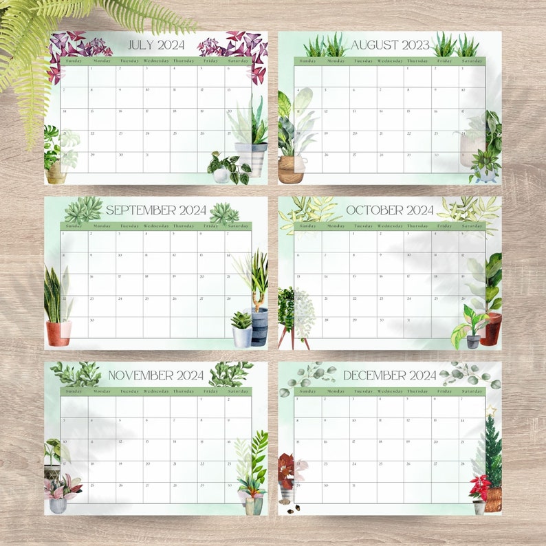 Editable 2024 Calendar Bundle, Digital Year Calendar, Printable ...