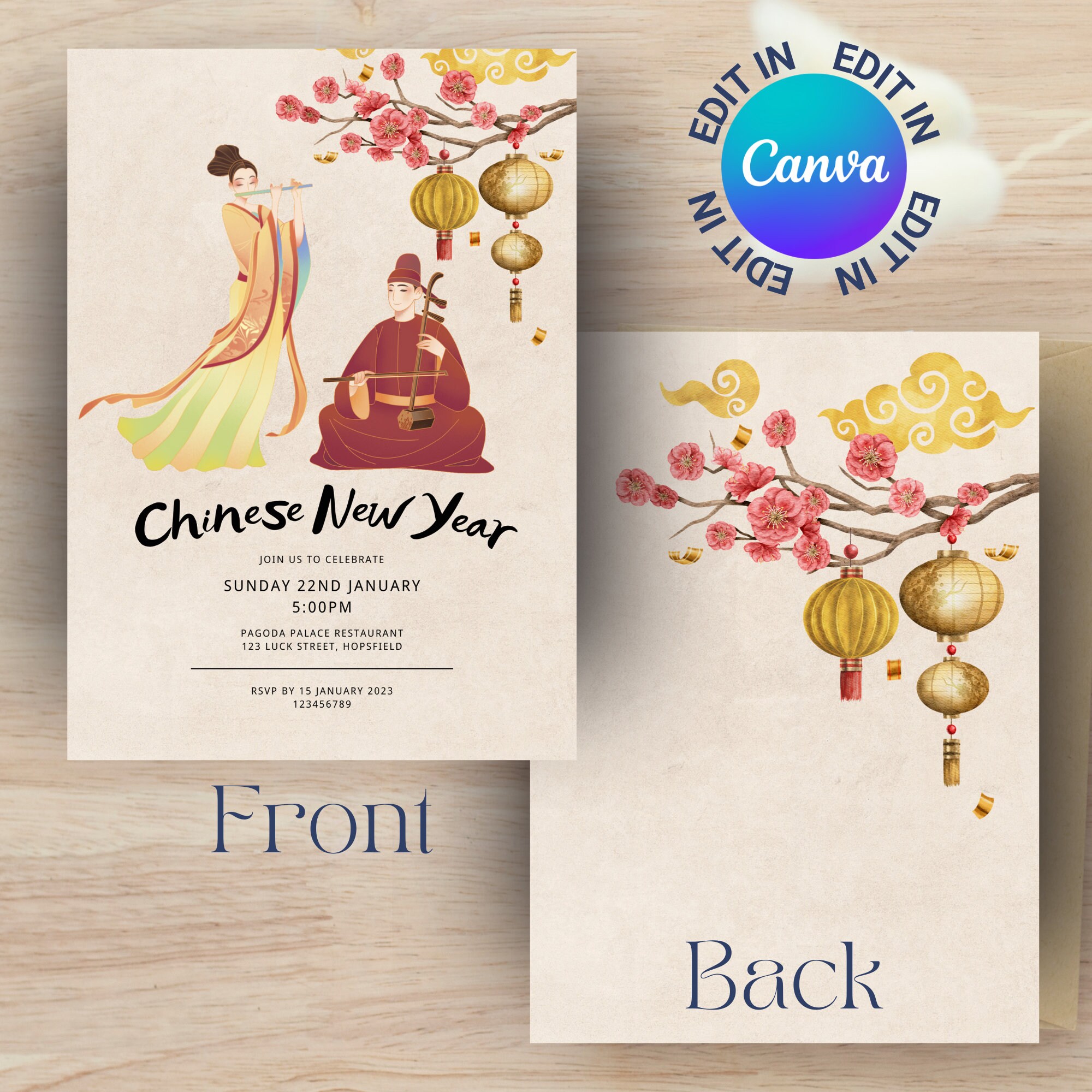 Chinese New Year Invitation, Lunar New Year Invitation, INSTANT ...