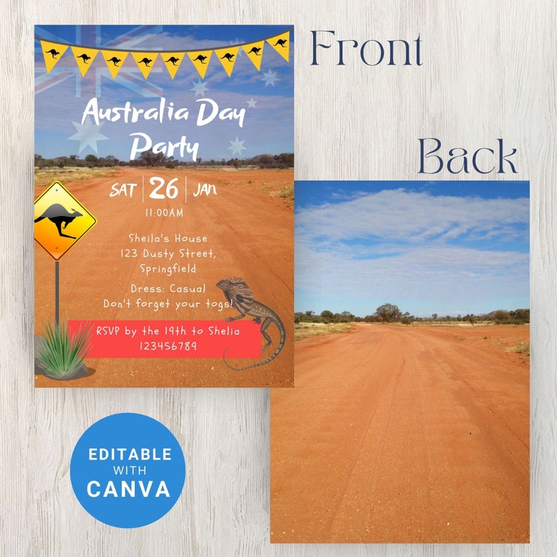 Australia Day Party Invitation, Aussie BBQ Invite, INSTANT DOWNLOAD ...