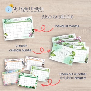 Editable 2024 Calendar Bundle, Digital Year Calendar, Printable ...