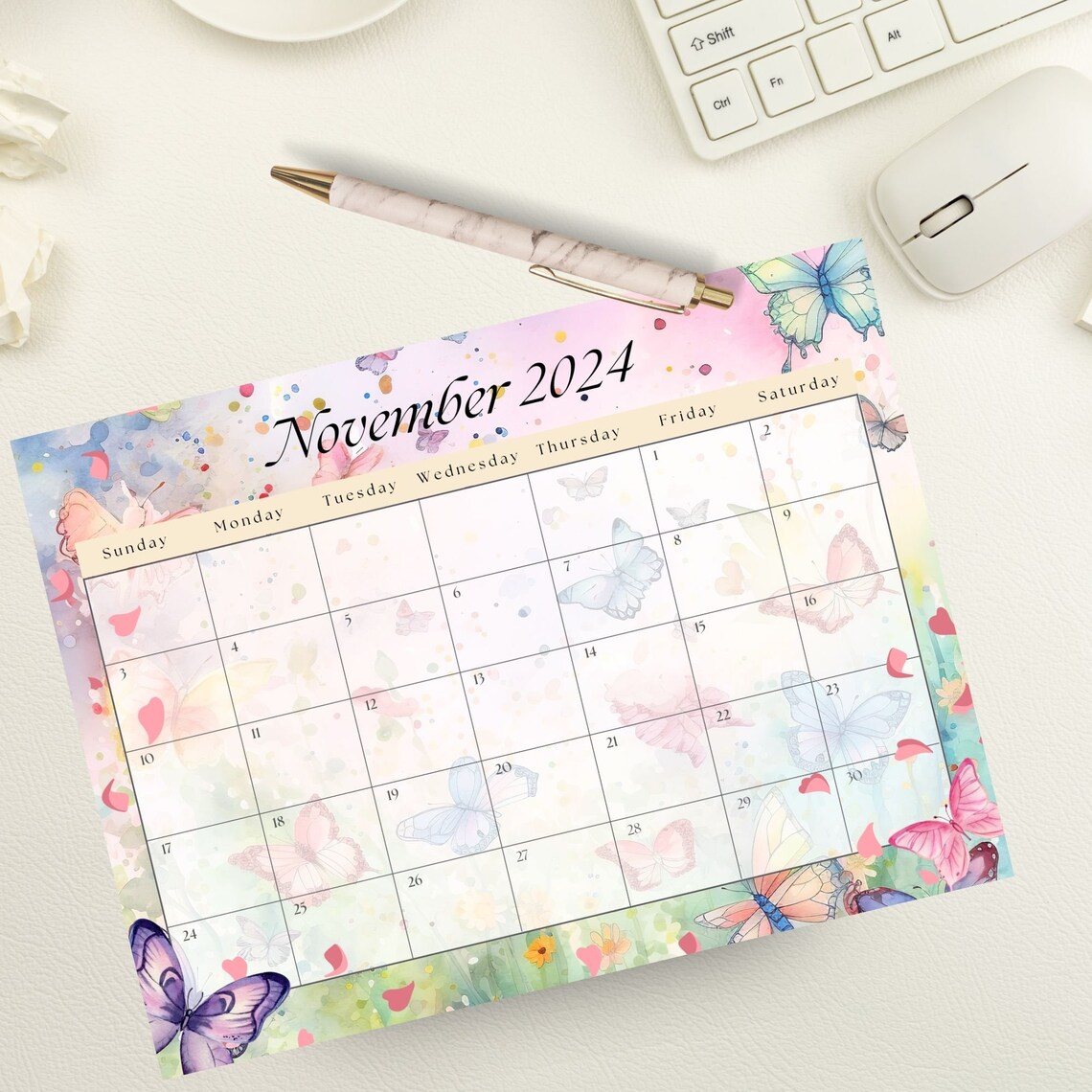 November 2024 Calendar Digital Download PDF, Fillable EDITABLE November ...