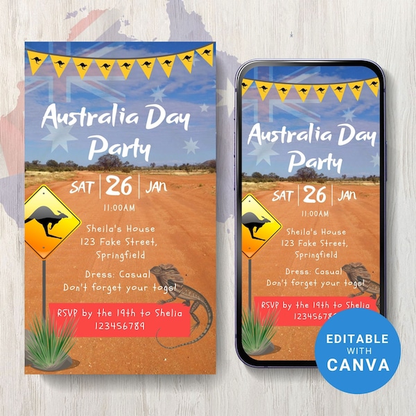 Australia Themed Invitations - Etsy