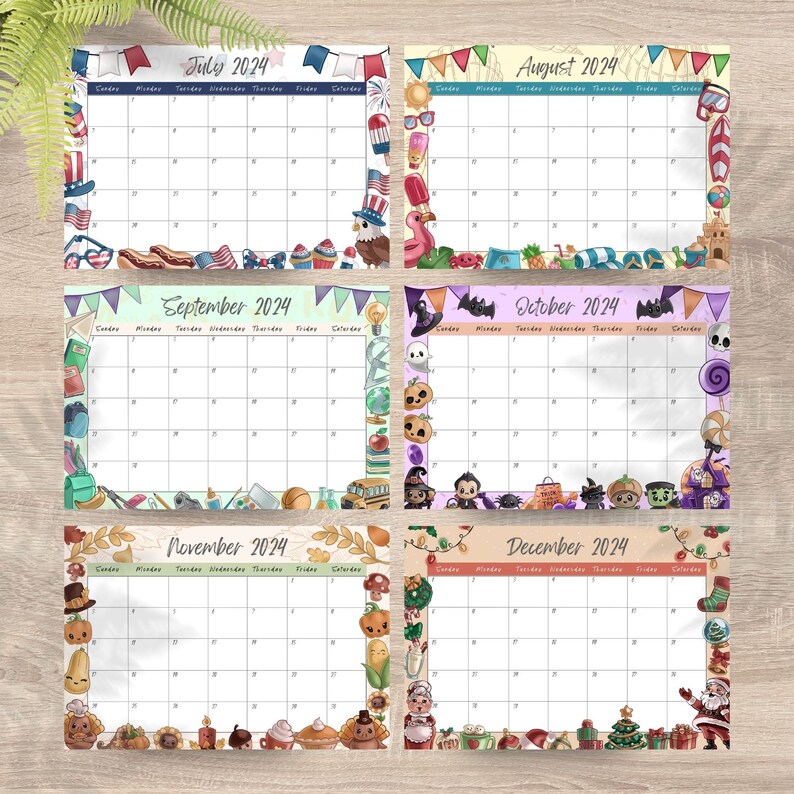 2024 Calendar Printable Editable Bundle, Digital Calendar, 12 Month ...
