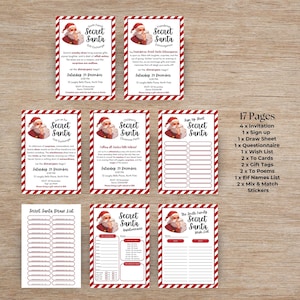 Editable Secret Santa Sheets, Secret Santa Questions Template Printable ...