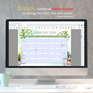 Editable 2024 Calendar Bundle, Digital Year Calendar, Printable ...