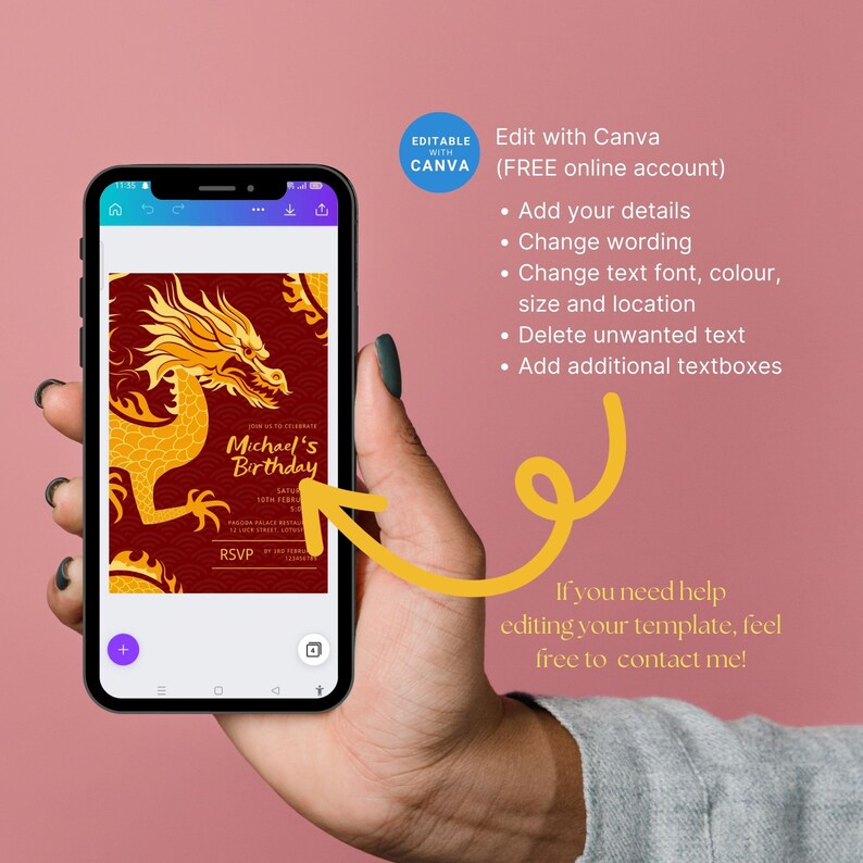 Chinese New Year Invitation, Lunar New Year Invitation, INSTANT ...