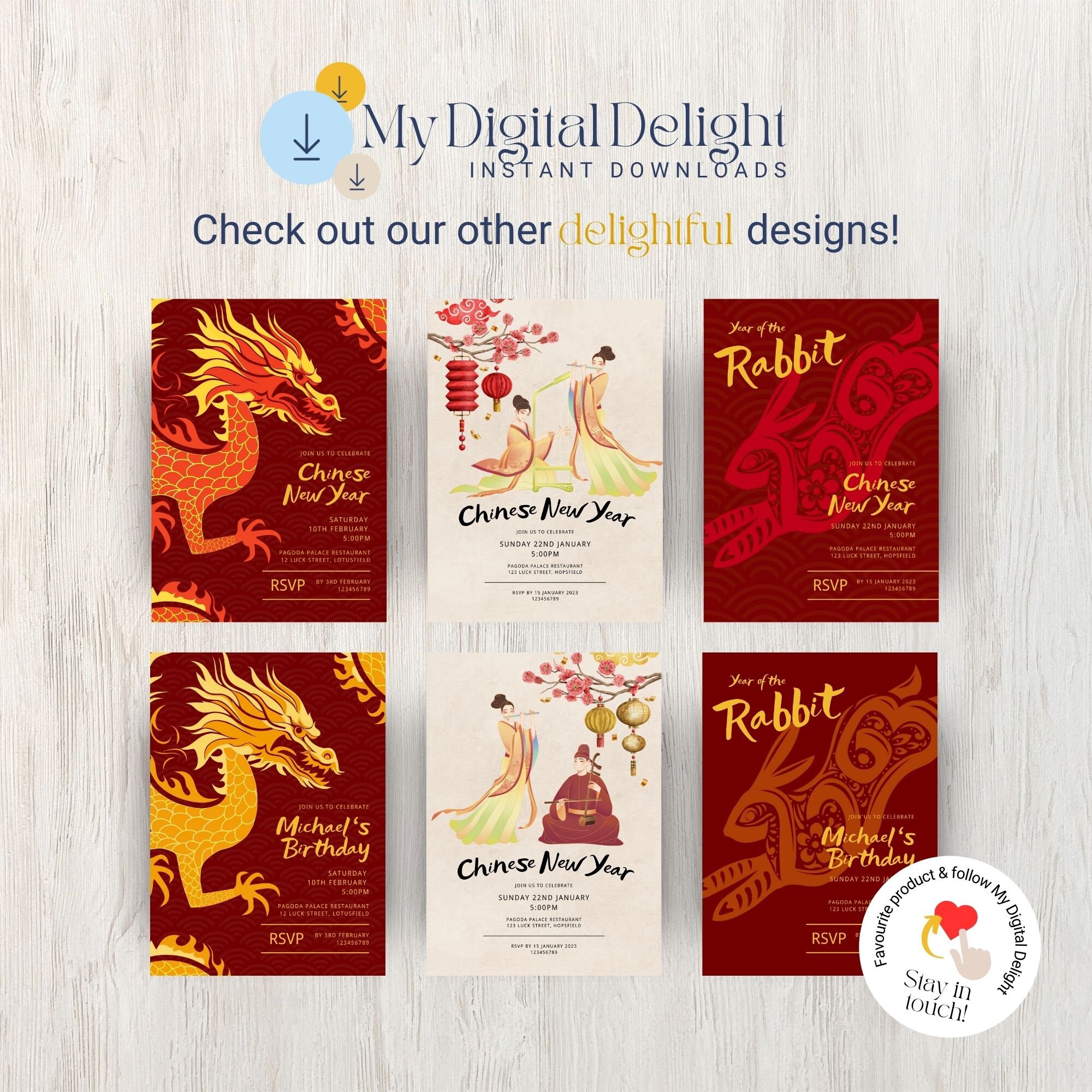 Chinese New Year Invitation, Lunar New Year Invitation, INSTANT ...