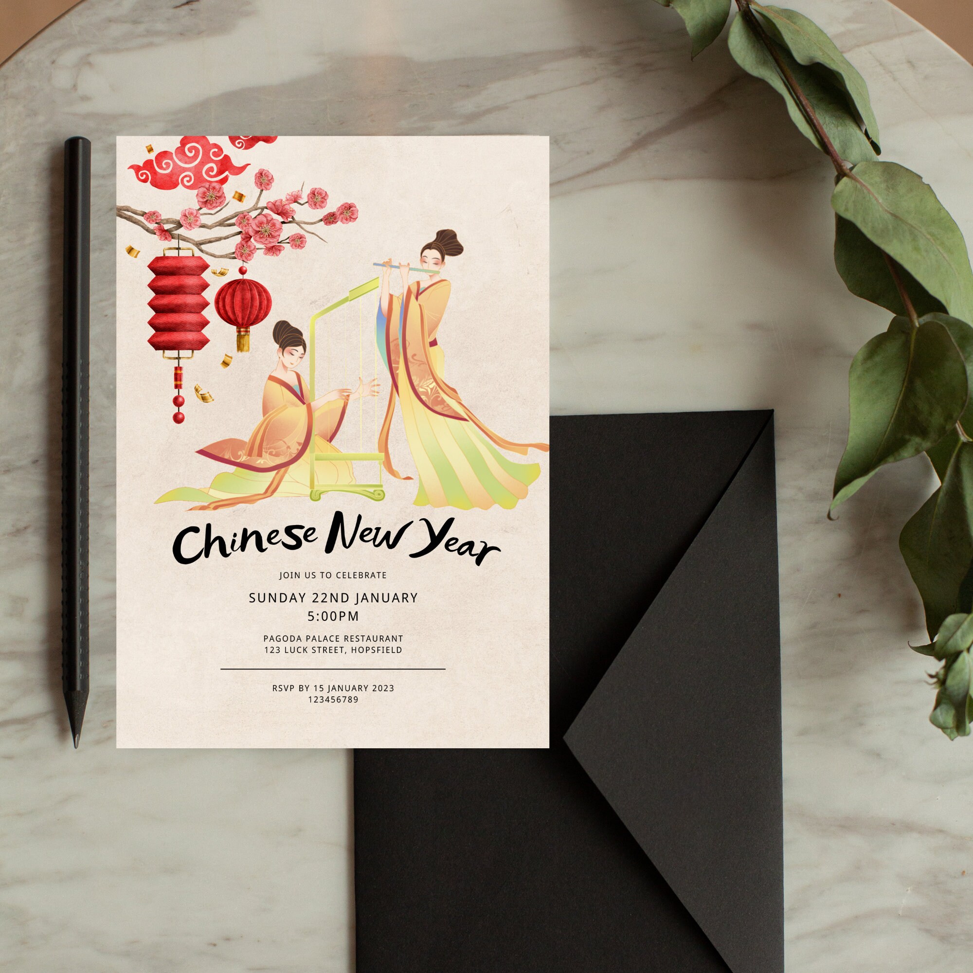 Chinese New Year Invitation, Lunar New Year Invitation, INSTANT ...