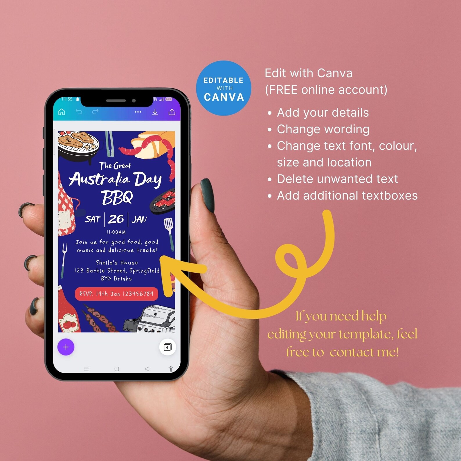 Digital Australia Day BBQ Invitation, Australia Day Evite, Great ...