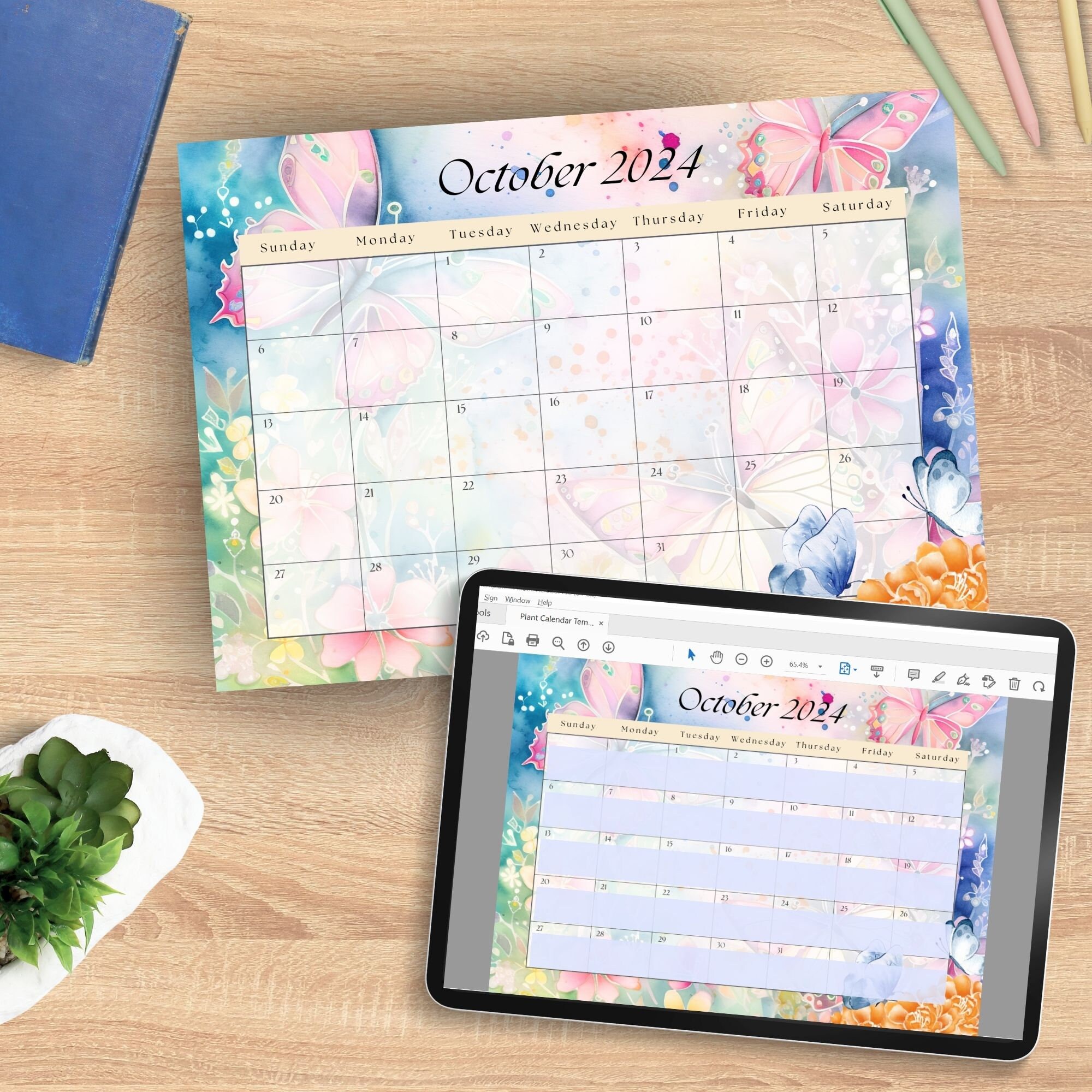 October 2024 Calendar Digital Download PDF, Fillable EDITABLE October ...