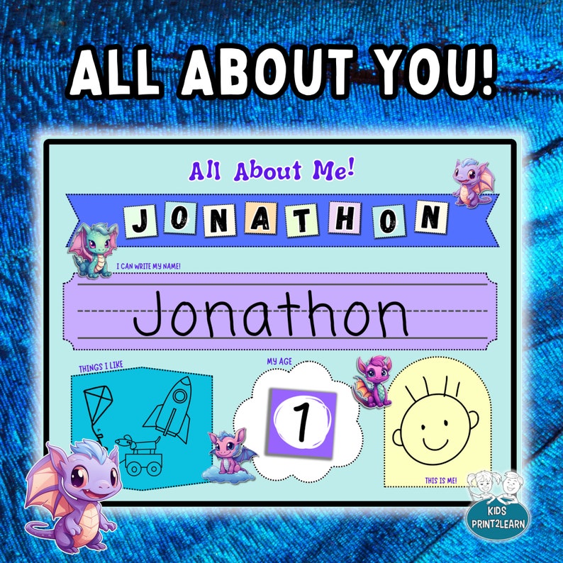 All About Me Spell My Name Dragons, I Can Write My Name, Printable Name ...