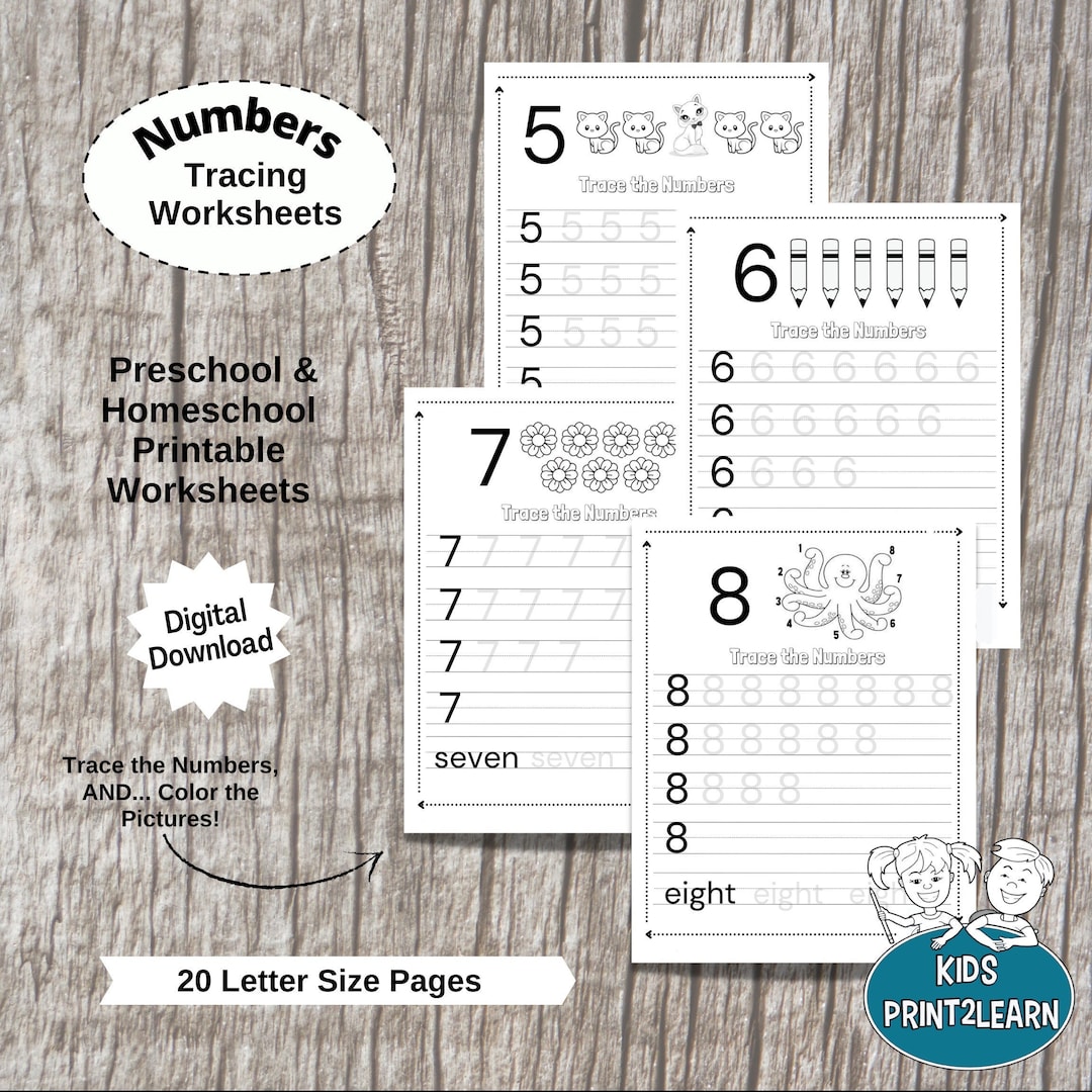 Trace the Numbers Number 123 Worksheets Preschool Worksheets - Etsy