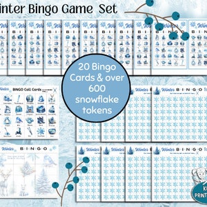 Winter Bingo ~ Bingo Boards, Christmas Bingo, Bingo Cards Winter ...
