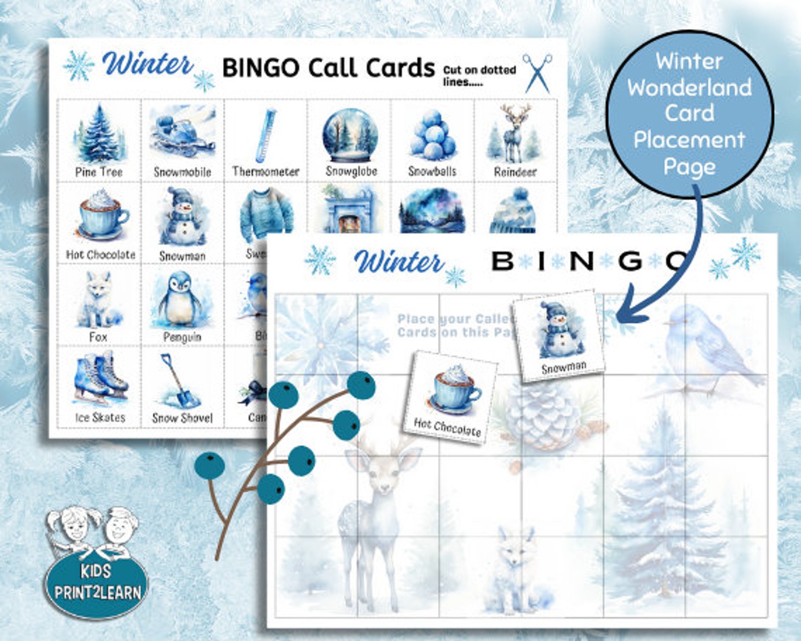 Winter Bingo ~ Bingo Boards, Christmas Bingo, Bingo Cards Winter ...