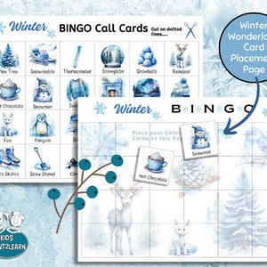 Winter Bingo ~ Bingo Boards, Christmas Bingo, Bingo Cards Winter ...
