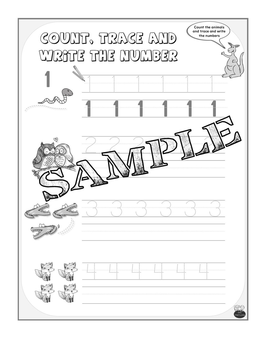 Counting Tracing Worksheets ~ Prek 1,2,3 Worksheets Homeschool ...