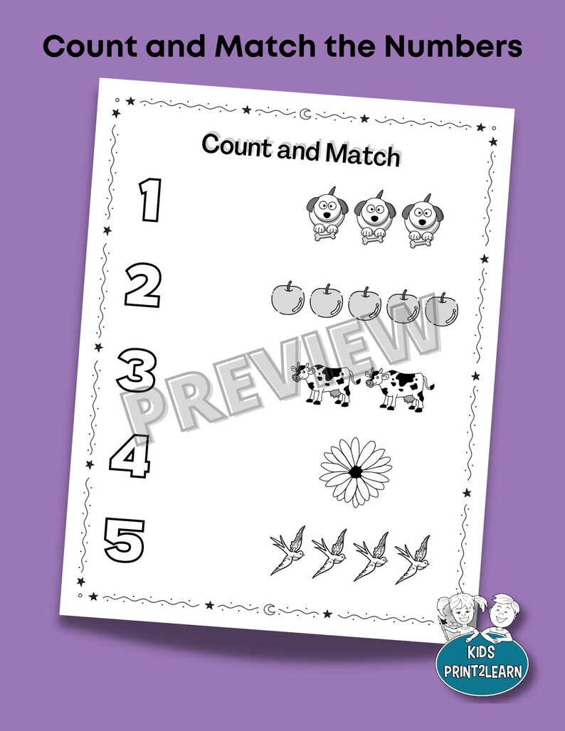 Counting Worksheet Set ~ 1,2,3 Worksheets Homeschool Counting Pages ...