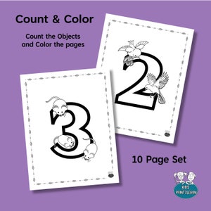 Count & Color Worksheets ~ 1,2,3 Worksheets Prek Worksheets Counting Kg ...