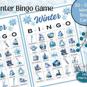 Winter Bingo ~ Bingo Boards, Christmas Bingo, Bingo Cards Winter ...