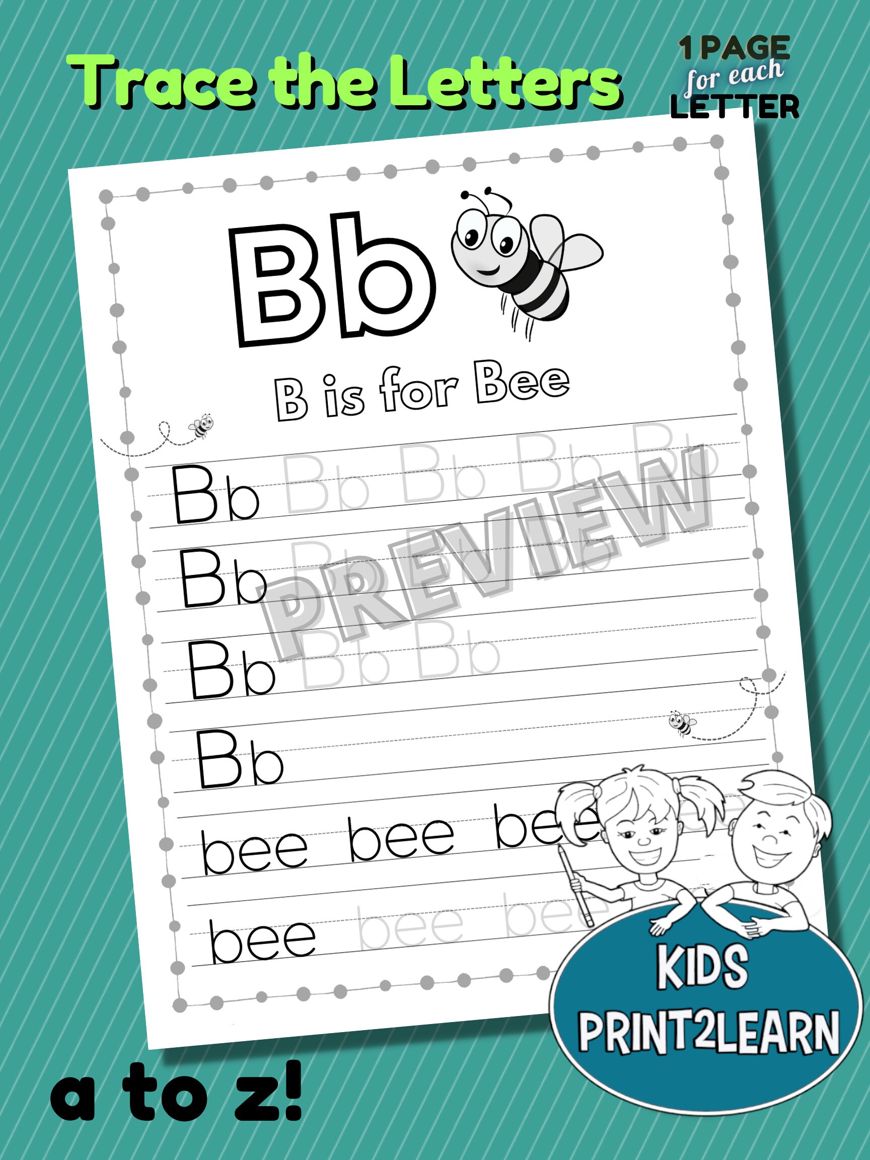 ABC Trace the Letters Worksheets ~ Alphabet Tracing, ABC Phonics ...